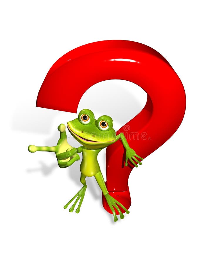 Frog with a question mark stock illustration. Illustration of amphibian ...