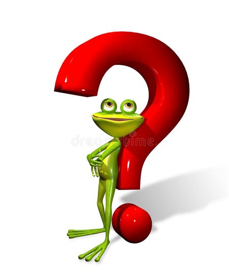 Frog with a question mark stock illustration. Illustration of smile ...