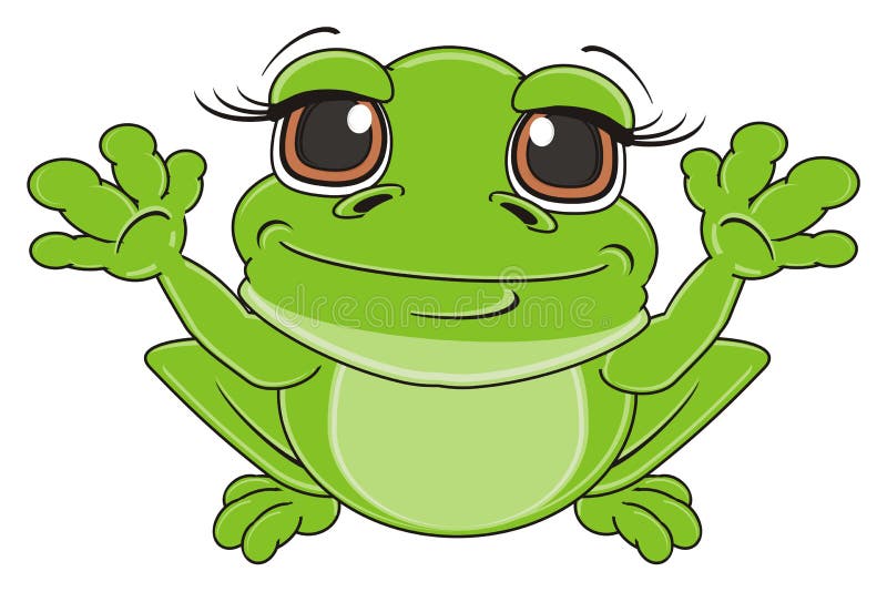 Frog raise up her paws stock illustration. Illustration of happy - 80217956