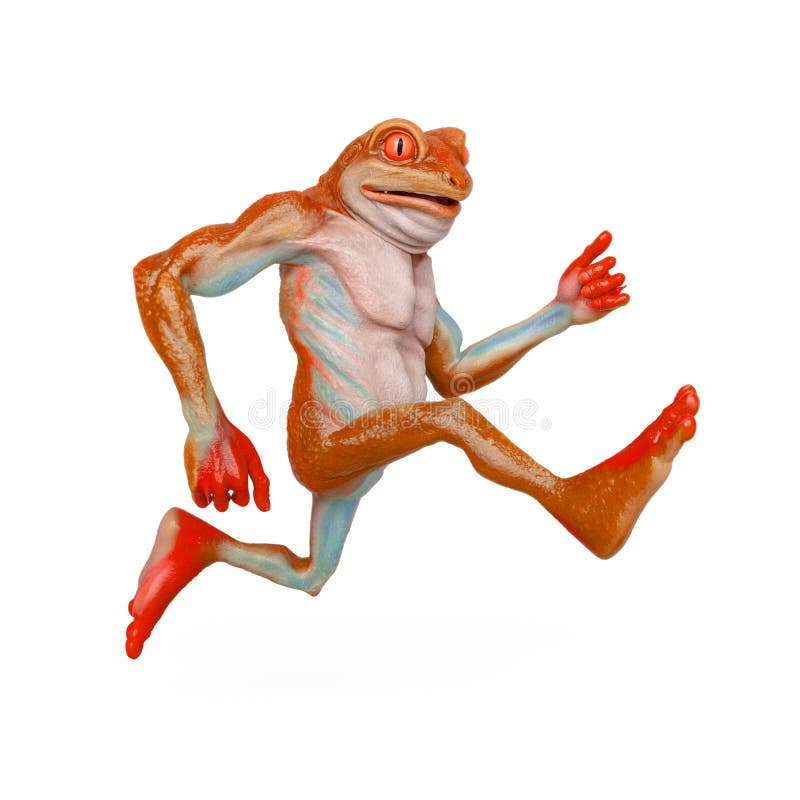 Frog is running stock illustration. Illustration of forest - 205641700