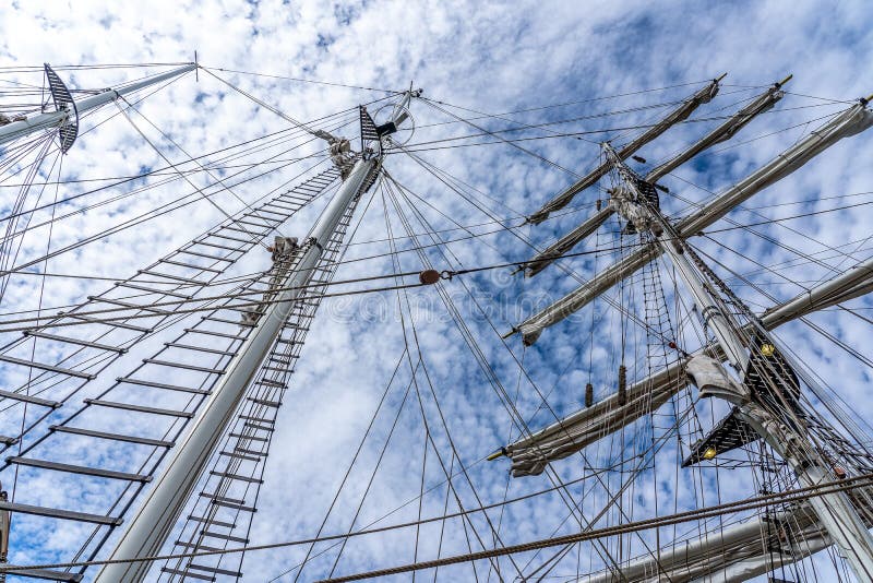 Rigging and Ropes on Sailboat Stock Image - Image of controls, rigging ...