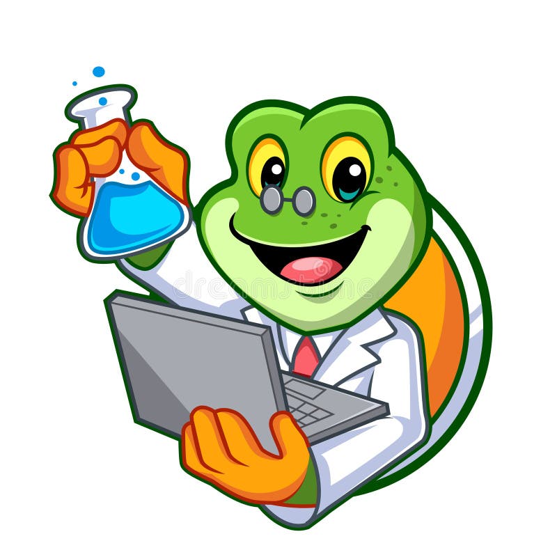 Frog Scientific Mascot Logo Vector Illustration Stock Vector ...