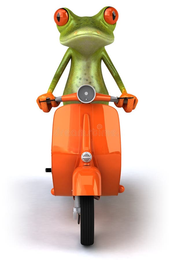 Frog in scooter stock illustration. Illustration of toad - 8941249