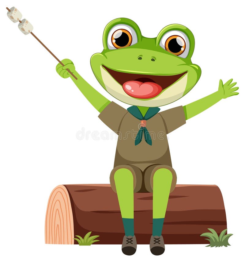 Frog scout enjoying stock vector. Illustration of nature - 318450207
