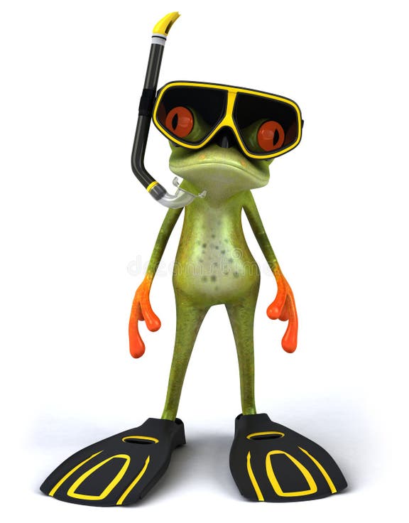Frog scuba diver stock illustration. Illustration of ecosystem - 18871958