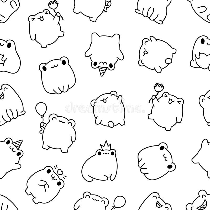 Frog. Seamless Pattern. Coloring Page Stock Vector - Illustration of ... Frog. Seamless Pattern. Coloring Page Stock Vector - Illustration of ...