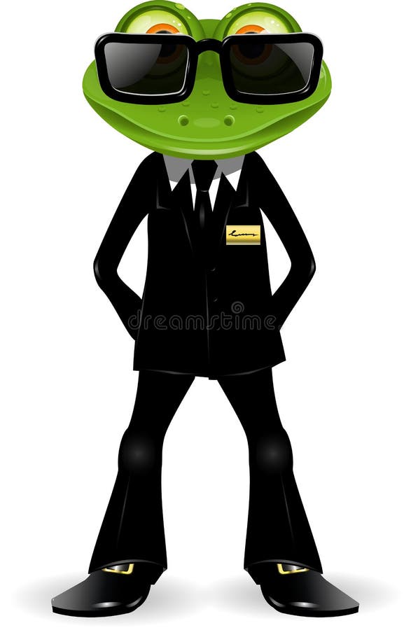 Frog security guard stock vector. Illustration of tongue - 26152766