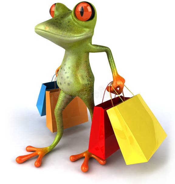 Frog shopping stock illustration. Illustration of slimy - 8941259