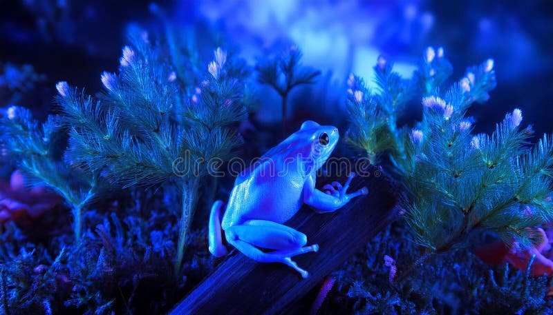 A Frog is Sitting on a Log in a Forest Stock Illustration ...