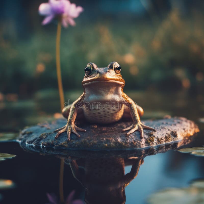 A Frog Sitting in the Water Next To Another Frog. Generative AI Image ...