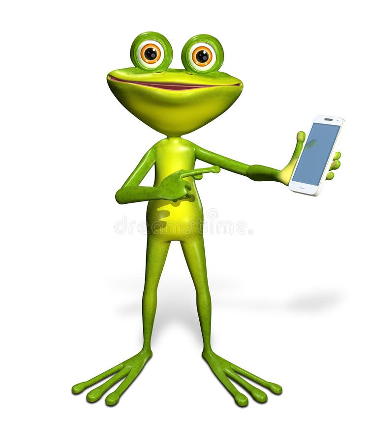 Frog with a smartphone stock illustration. Illustration of telephonic ...