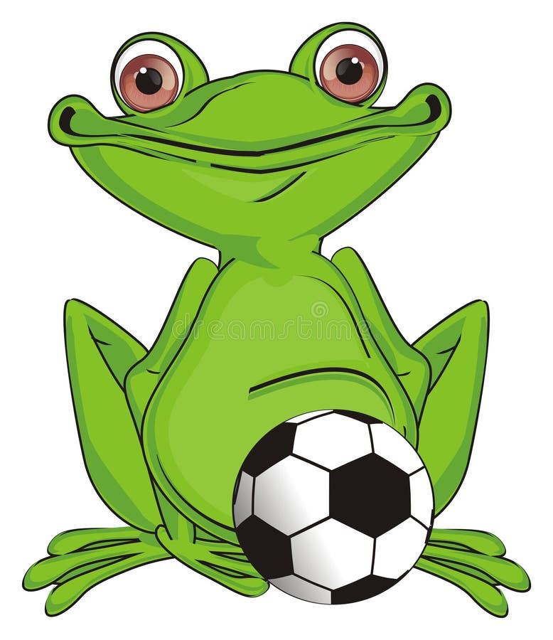 Frog and soccer stock illustration. Illustration of game - 179611881