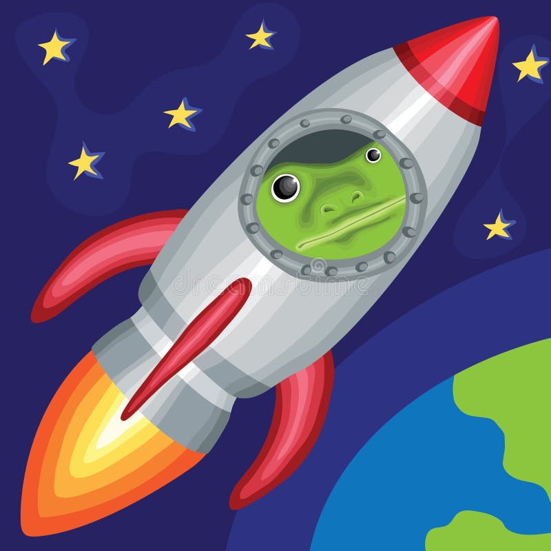 Frog and rocket stock illustration. Illustration of fantasy - 38713969