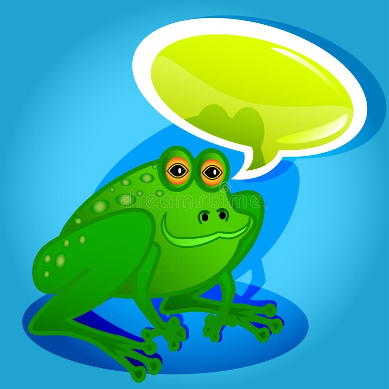 Frog with speech bubble stock vector. Illustration of green - 24612164