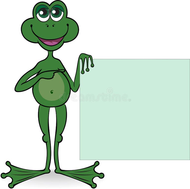 Frog with a square banner stock vector. Illustration of hand - 19160294