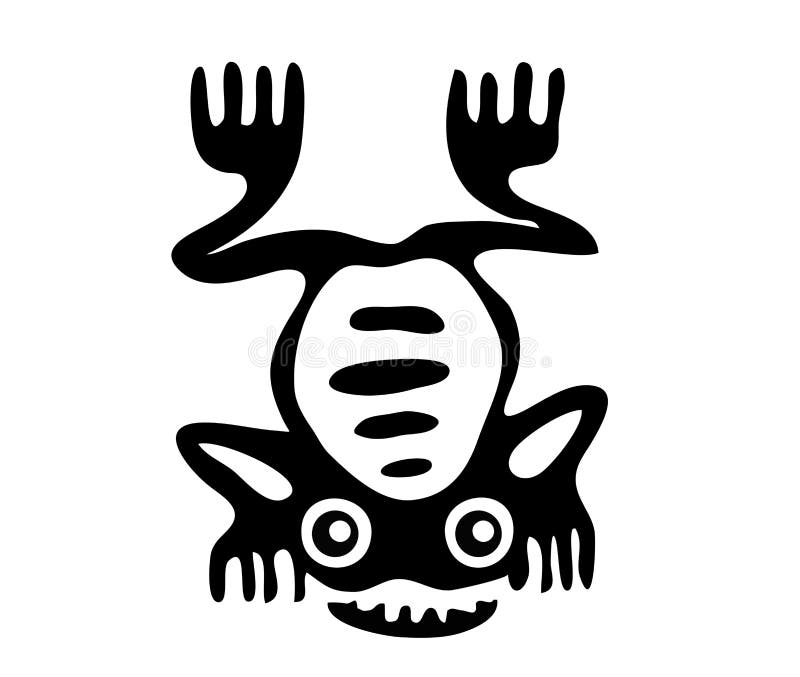 Frog in style of Maya stock vector. Illustration of petroglyph - 41774377