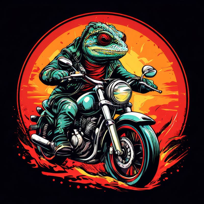 Frog Super Biker Tshirt Sticker Design Editorial Stock Image - Image of ...