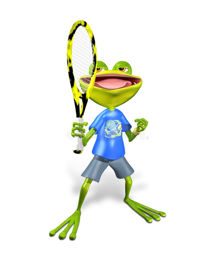 Frog tennis stock illustration. Illustration of frog - 39622456