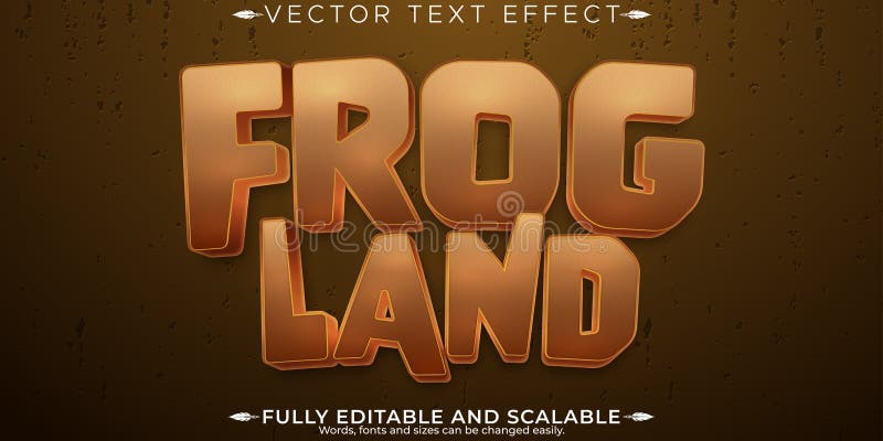Frog Text Effect, Editable Cartoon and Funny Text Style Stock Vector - Illustration of amphibian ...
