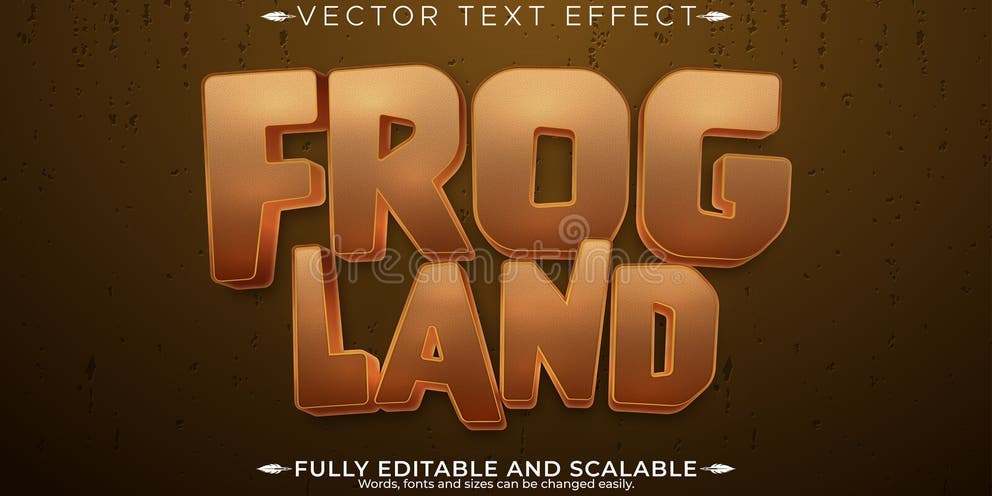 Frog Text Effect, Editable Cartoon and Funny Text Style Stock Vector - Illustration of amphibian ...