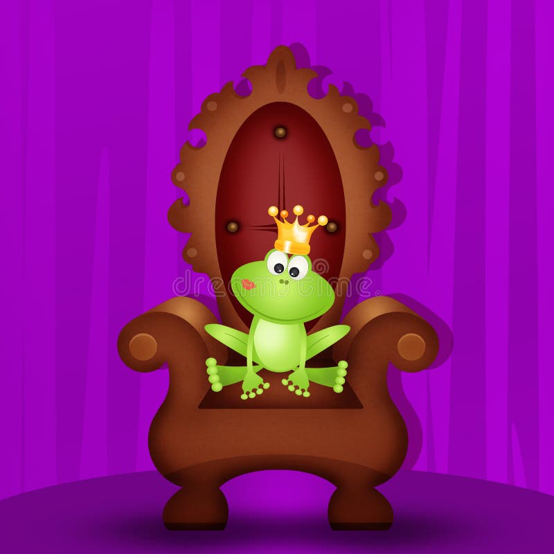 Frog on throne stock illustration. Illustration of crown - 110442287