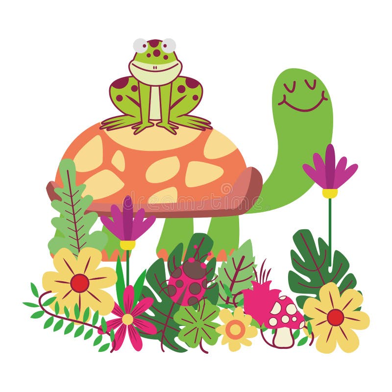 Frog and Turtle stock vector. Illustration of drawing - 3868151