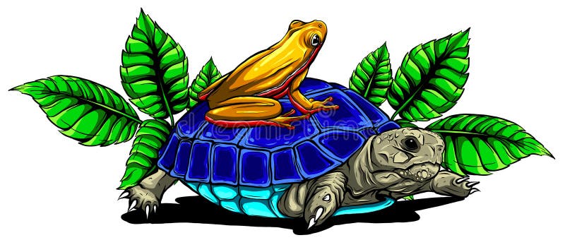 Frog and Turtle stock vector. Illustration of drawing - 3868151