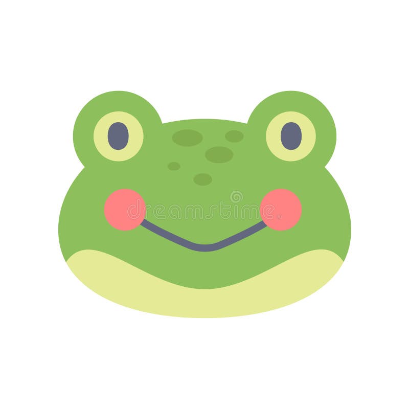 Frog Vector Cute Animal Face Design for Kids Stock Vector ...