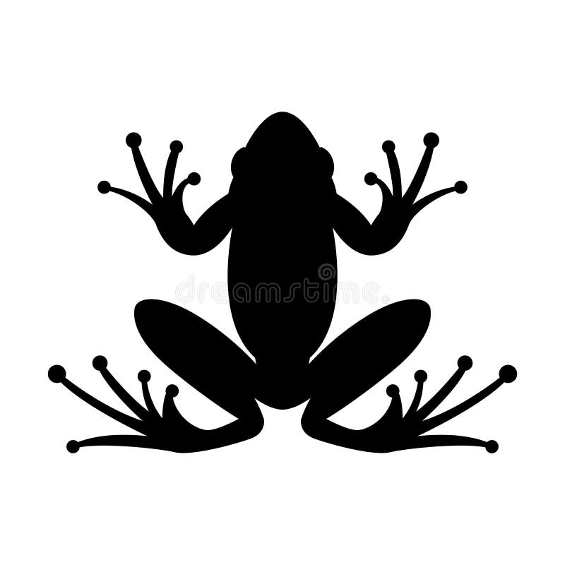 Frog Vector Illustration Black Silhouette Front Side Stock Vector ...