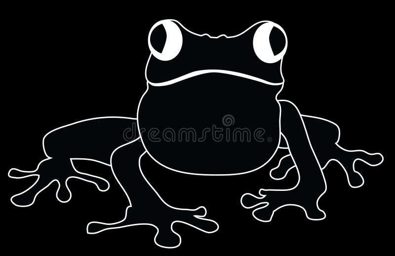 Frog Vector Illustration Isolated on Black Stock Vector - Illustration ...