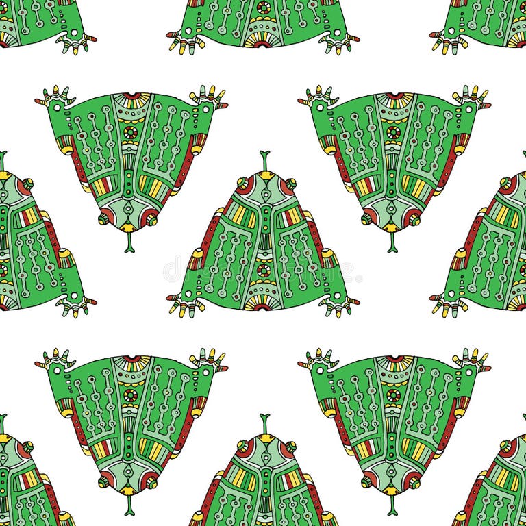 Frog Vector Seamless Pattern Stock Vector - Illustration of amphibian ...