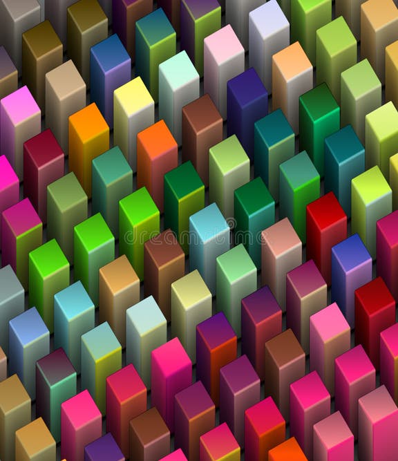 Frog View 3d Beveled Cubes in Bright Colors Stock Illustration ...