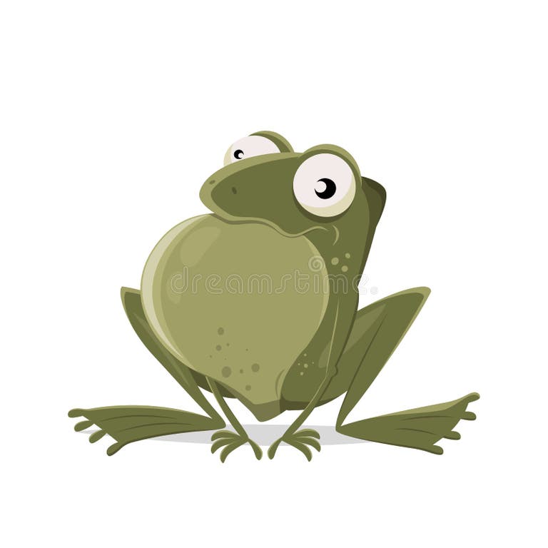 Funny Vector Illustration of a Cartoon Frog with Vocal Sac Stock Vector ...