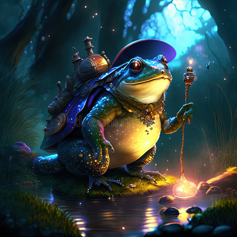 Frog in the Water, 3d Rendering. Computer Digital Drawing. AI Generated ...