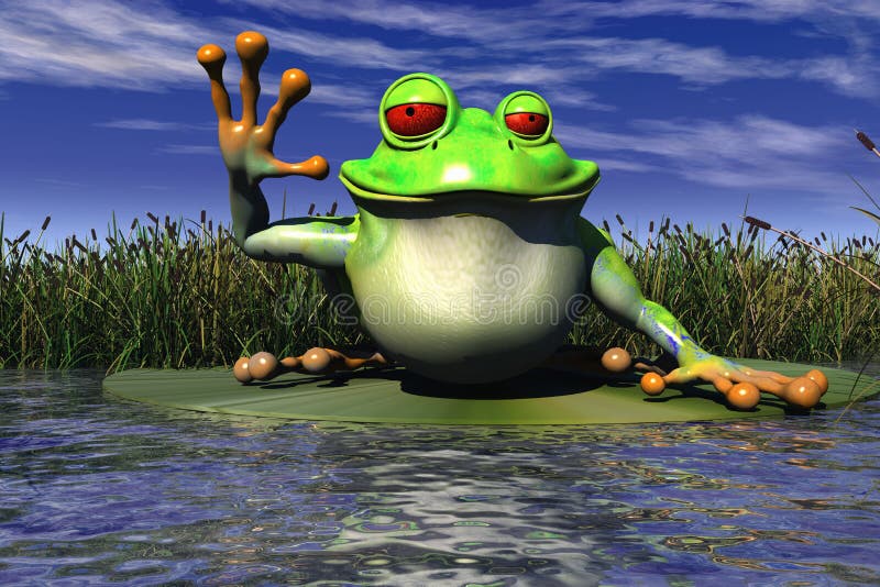 A Frog Waving stock illustration. Illustration of generated - 6830192