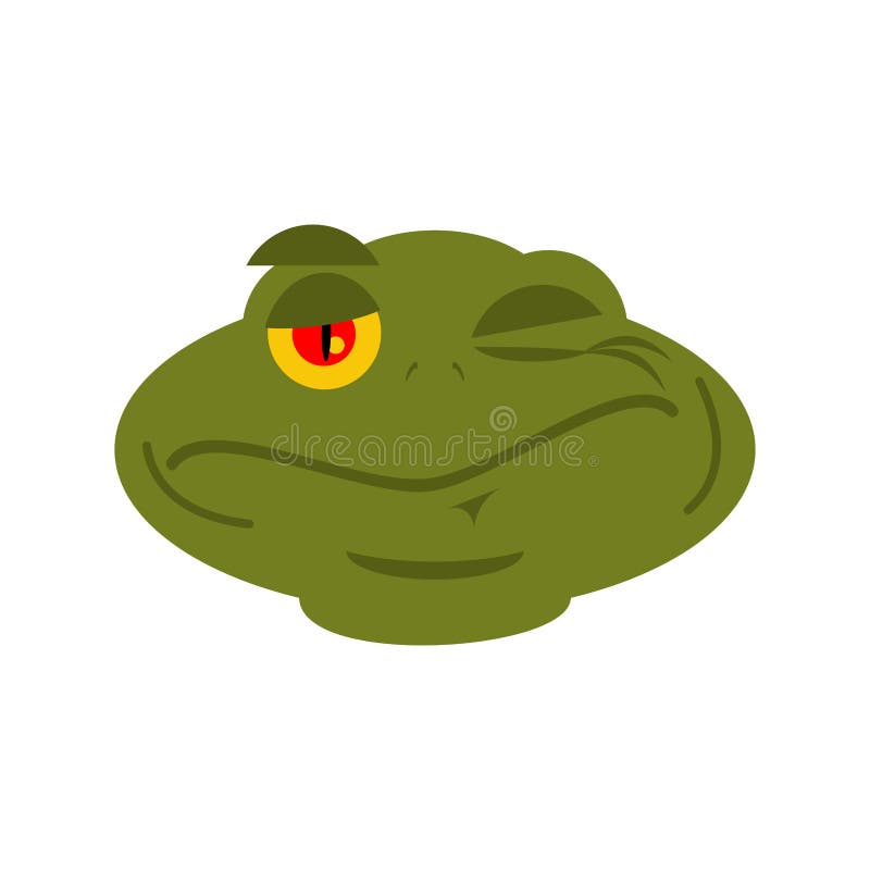 Frog Emoji Set. Toad Avatar Good and Evil Amphibious Stock Vector ...