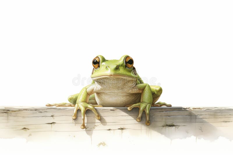 Frog with a Wooden Sign Isolated on White Stock Image - Image of ...