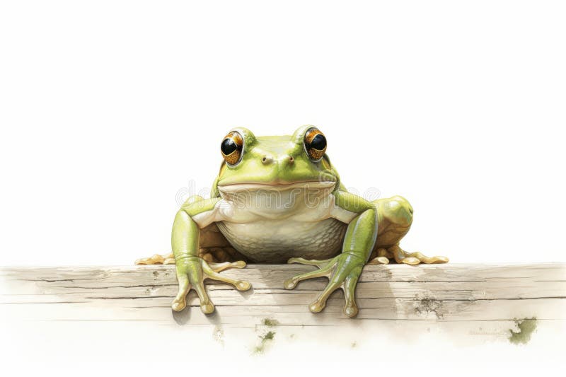 Frog with a Wooden Sign Isolated on White Stock Image - Image of ...