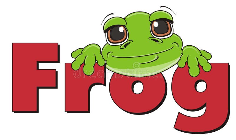 Frog with word frog stock illustration. Illustration of ribbit - 80218108
