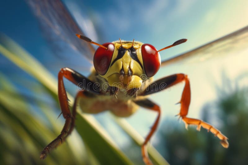 Frogs Eye View of a Fly Approaching, Ready To Catch Stock Photo - Image ...
