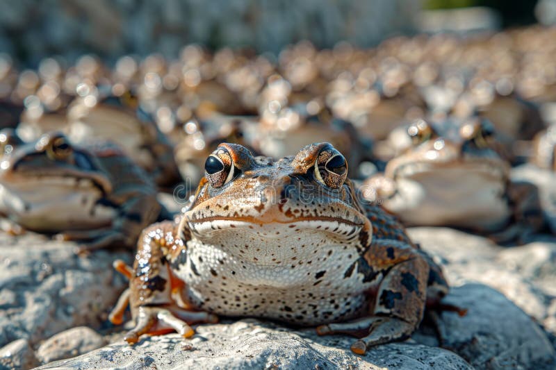 A Lot of Frogs in Natural Habitat Stock Illustration - Illustration of ...