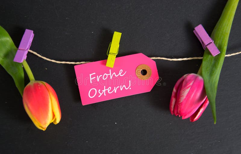 Frohe Ostern - German Words for Happy Easter Stock Photo - Image of ...