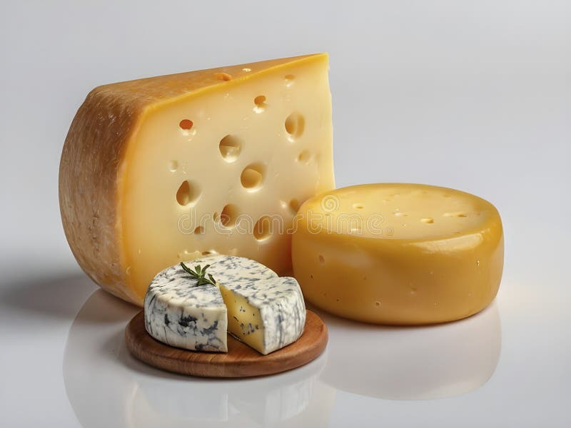 Fromage Chic. Single Shot of Cheese Against a White Backdrop Stock ...