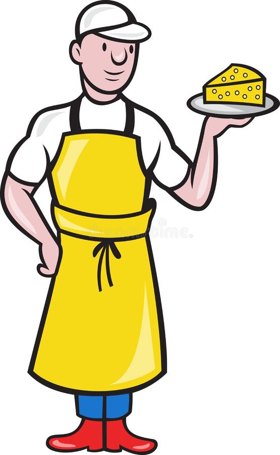 Fromager Holding Plate De Fromage Illustration de Vecteur ...