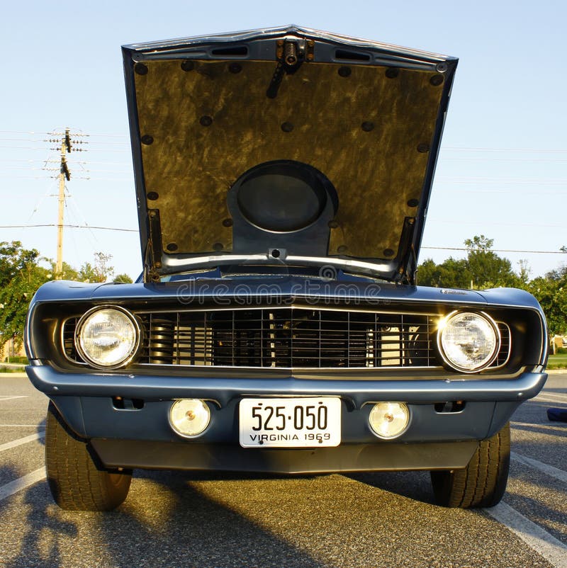 Front of a 69 Camaro editorial stock photo. Image of motor - 26566218
