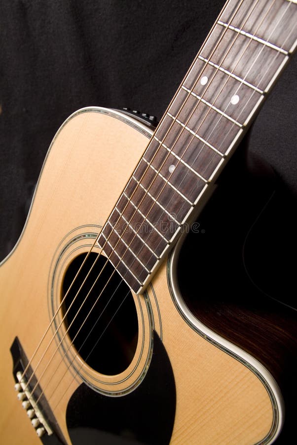 Front of Acoustic Guitar with Stock Image - Image of instruments ...