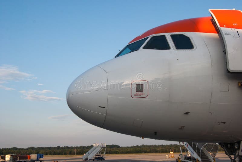 Front of an airplane stock photo. Image of seats, open - 122287726