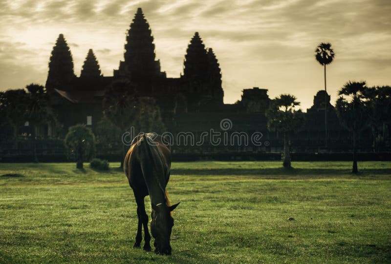 In front of the Angkor wat stock photo. Image of cloudy - 45315326