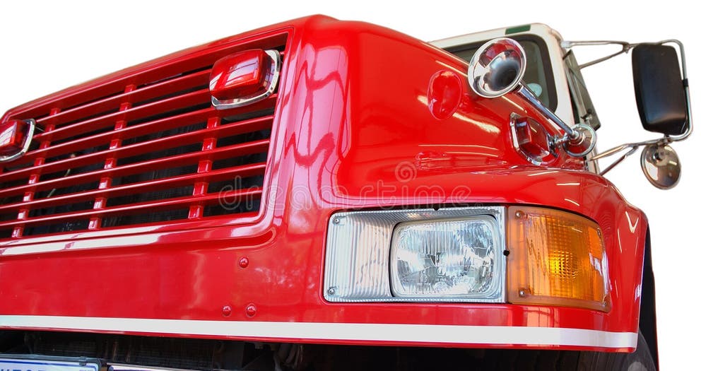 Front Angle of Red Fire Engine Stock Image - Image of truck, fire: 358463