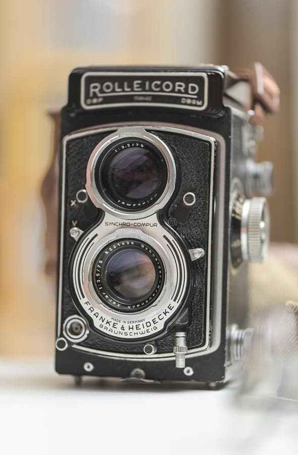Front Angled View of Rolleicord Twin-lens Reflex Camera with Synchro ...
